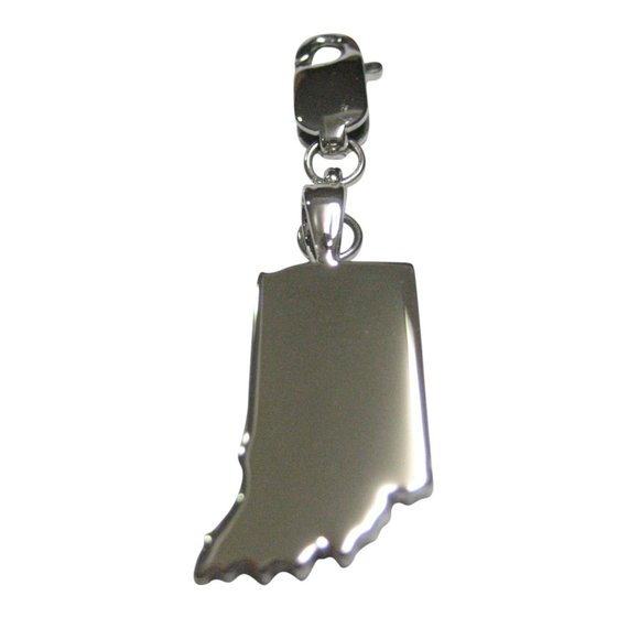 Kiola Designs | Accessories | Indiana State Map Shape Pendant Zipper ...